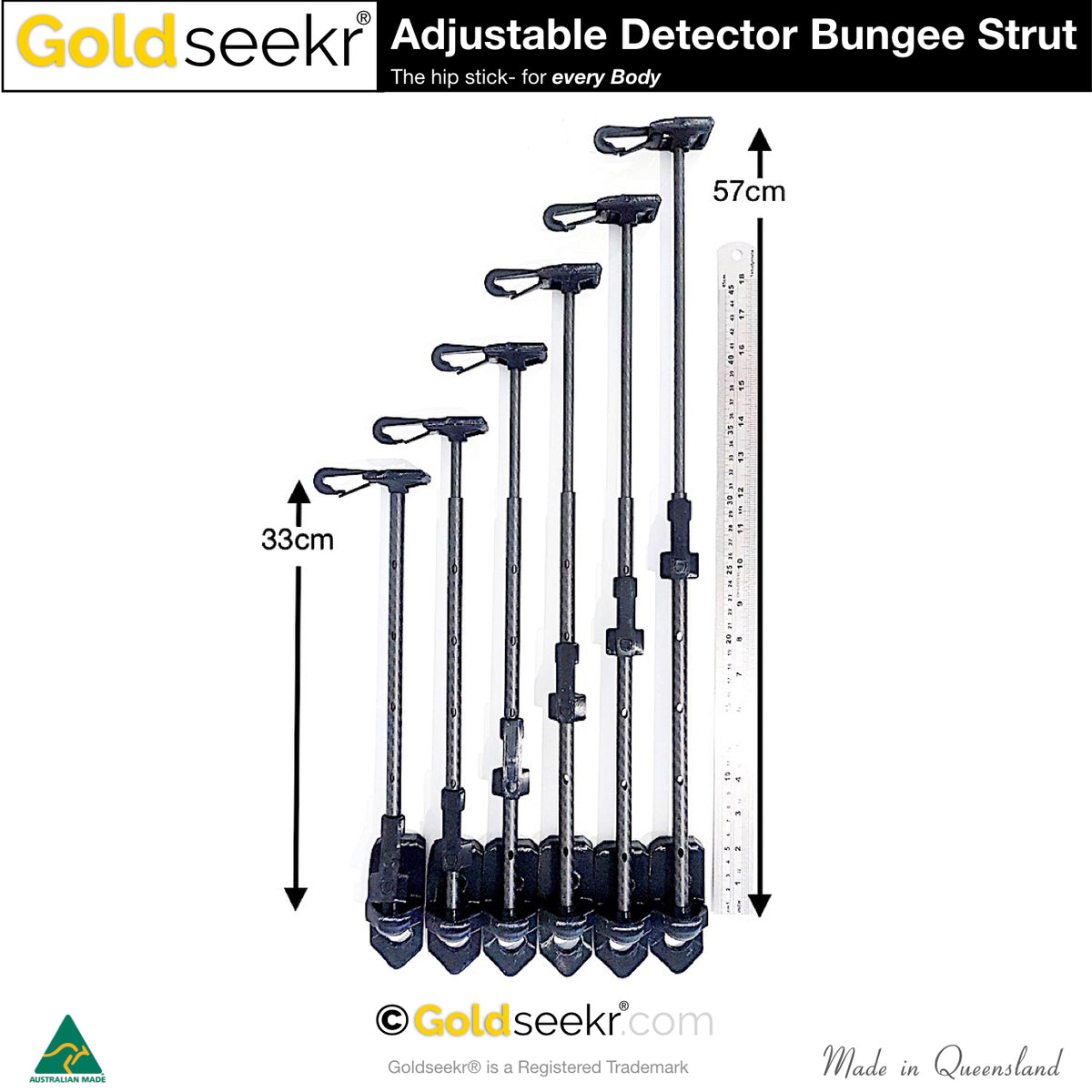 Hipp Stick - Adjustable Metal Detector Bungee Strut | GoldSeekr ...